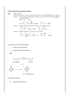 Chemistry class 12 th science, Alcohol phenol and ether | PDF