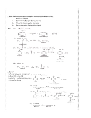 Chemistry class 12 th science, Alcohol phenol and ether | PDF