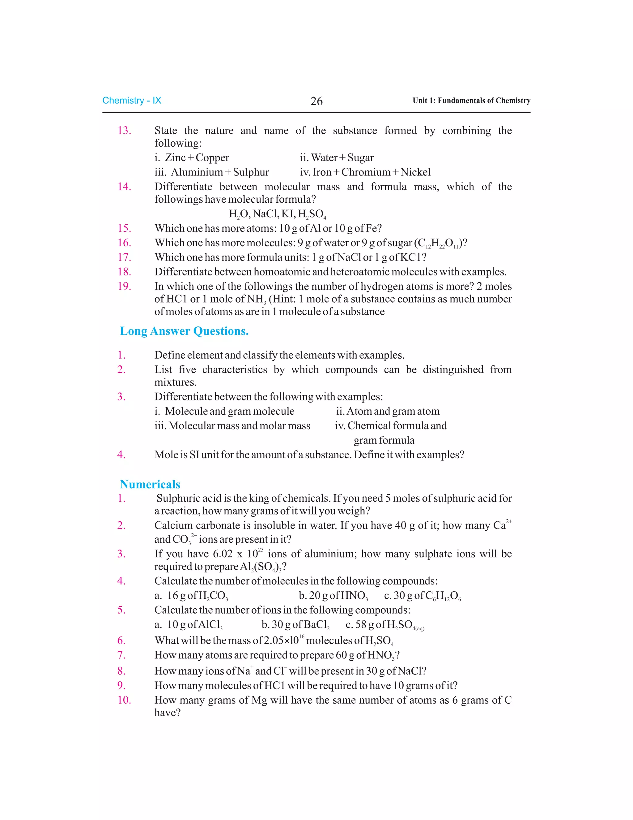 Chemistry 9Th Book, PUNJAB TEXT BOOK | PDF
