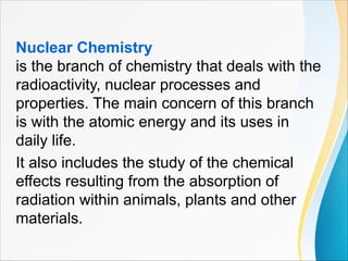 Chemistry 9th class Chapter 1 Branches | PDF