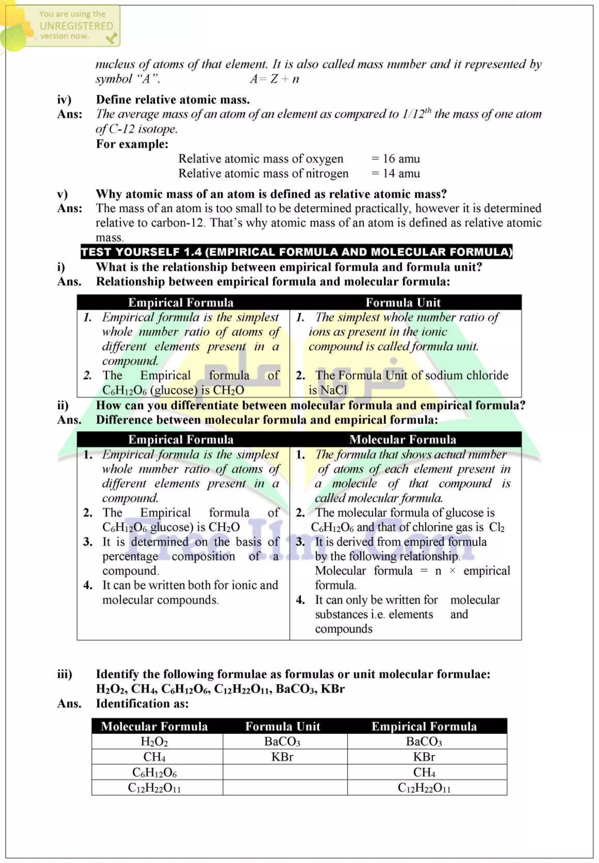Chemistry 9th Class Test Yourself Full Book | PDF