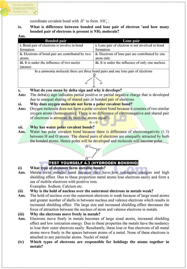 Chemistry 9th Class Test Yourself Full Book | PDF | Chemistry | Science