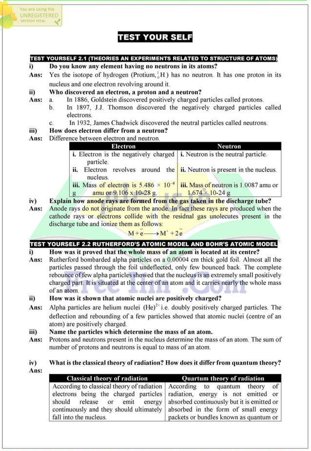 Chemistry 9th Class Test Yourself Full Book | PDF | Chemistry | Science