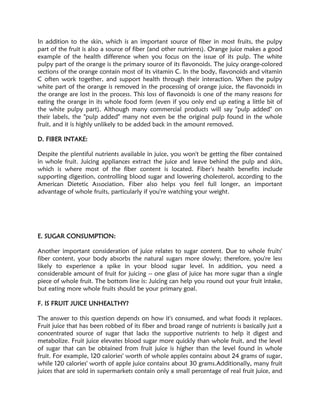 Chemistry project on nutritional values in juices | PDF