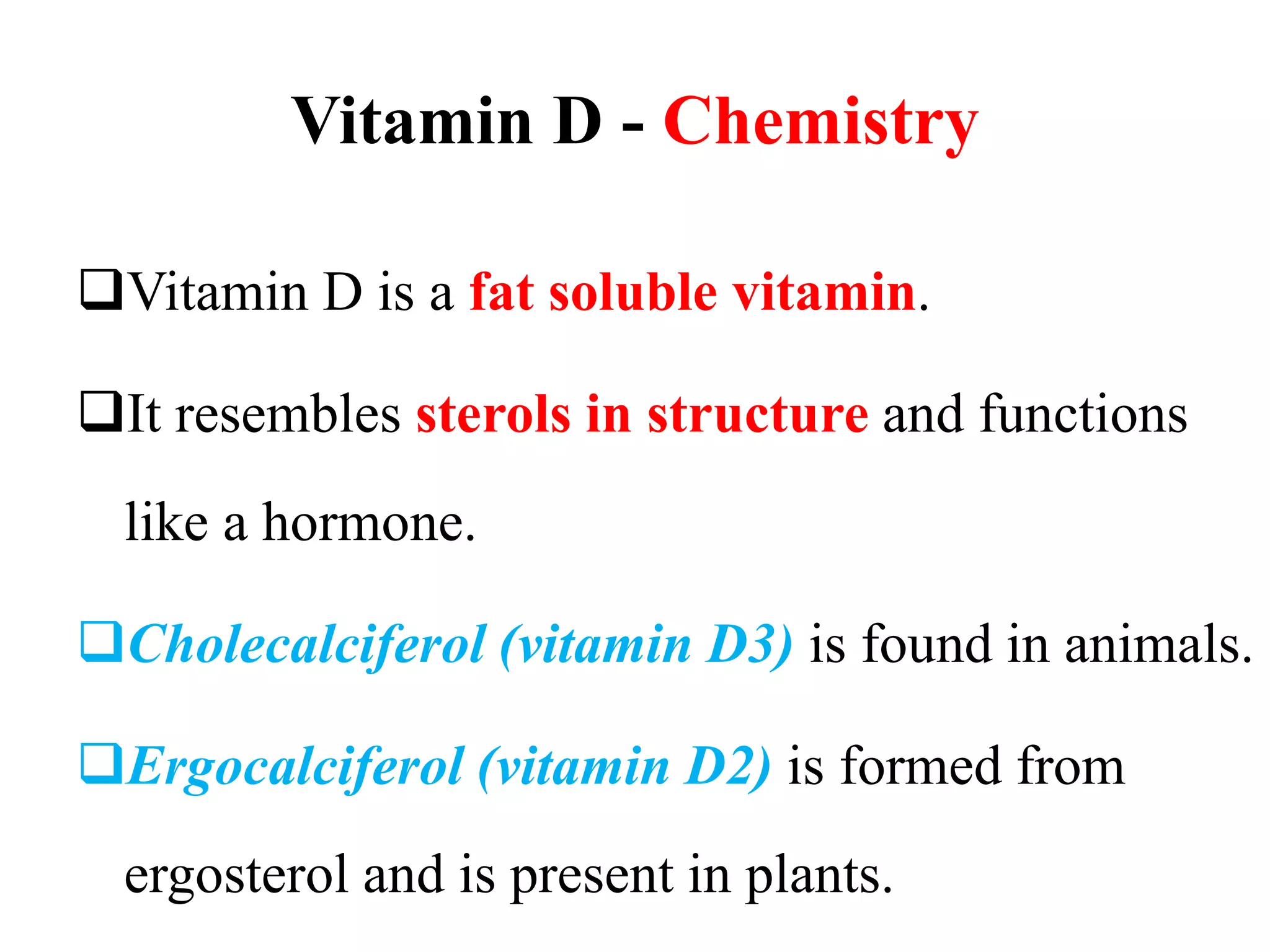 Chemistry, and biochemical role, rda, vitamin d | PPTX