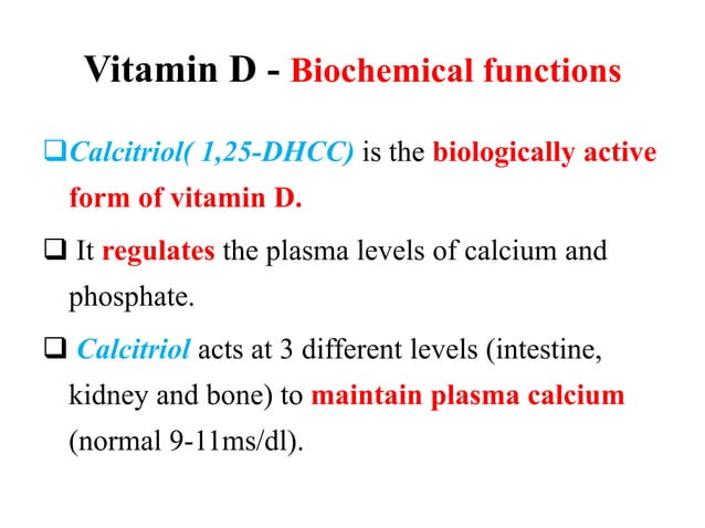 Chemistry, and biochemical role, rda, vitamin d | PPTX