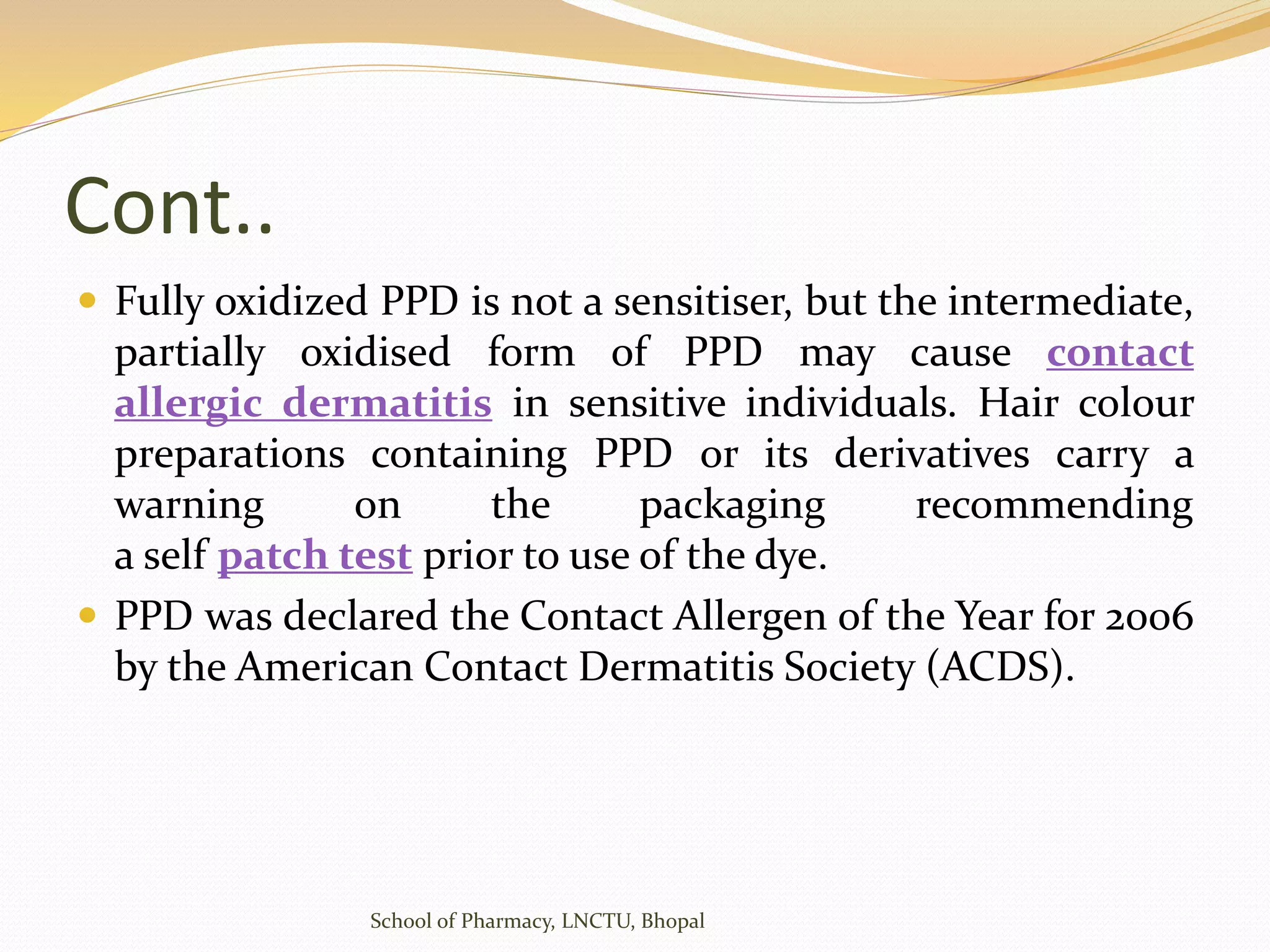 Chemistry and formulation of para phenylene diamine based hair dye | PPTX