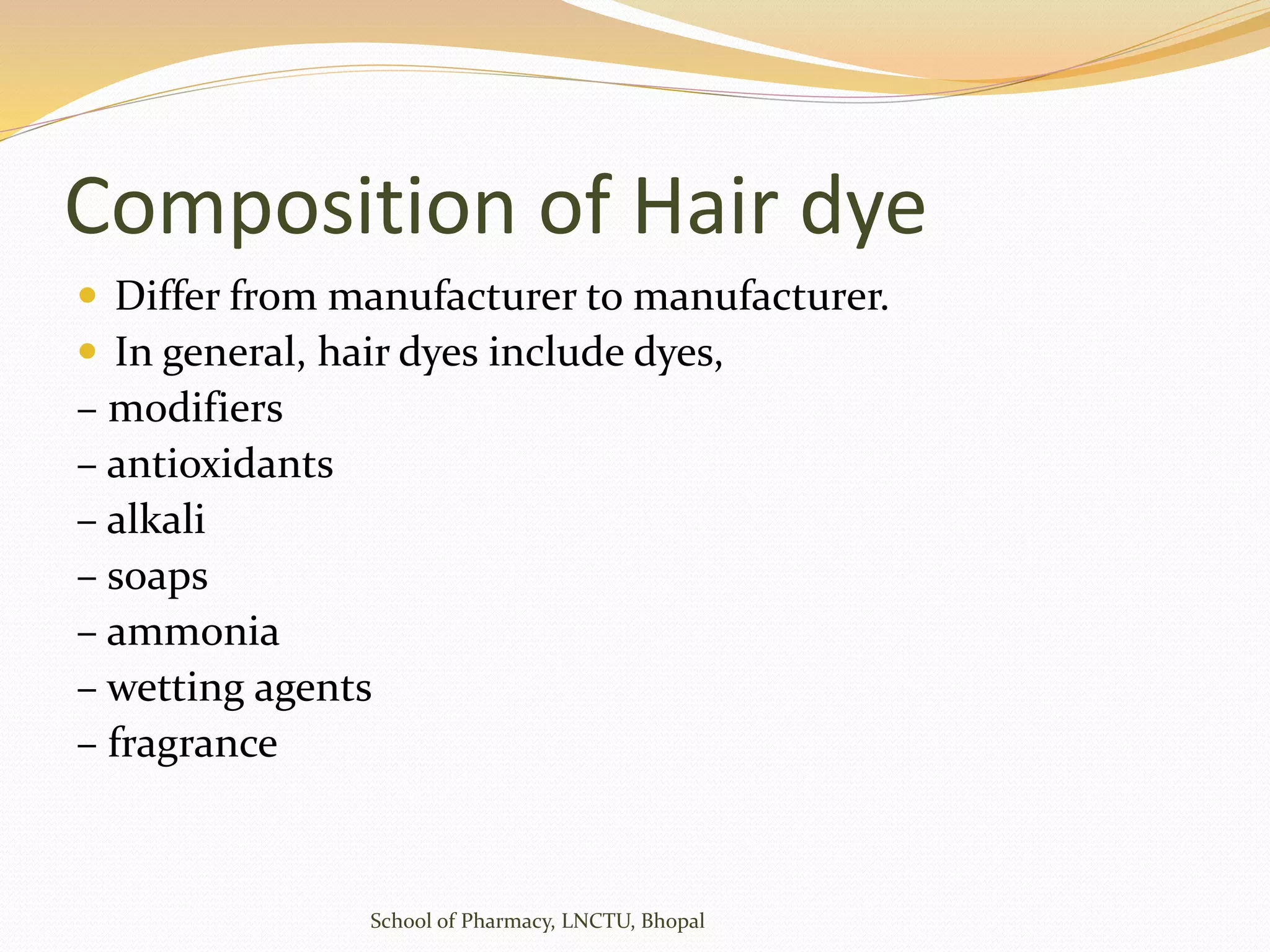 Chemistry and formulation of para phenylene diamine based hair dye | PPTX