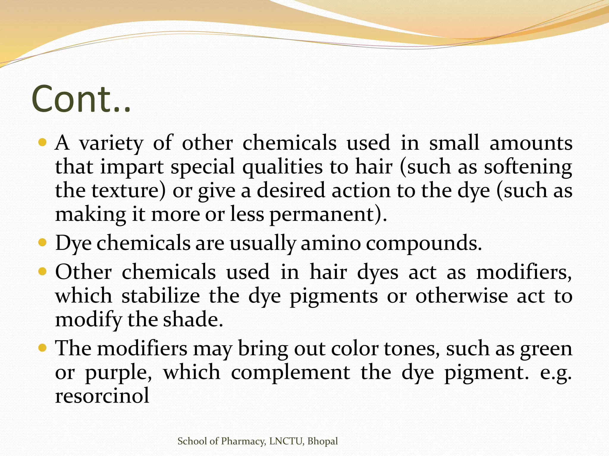 Chemistry and formulation of para phenylene diamine based hair dye | PPTX