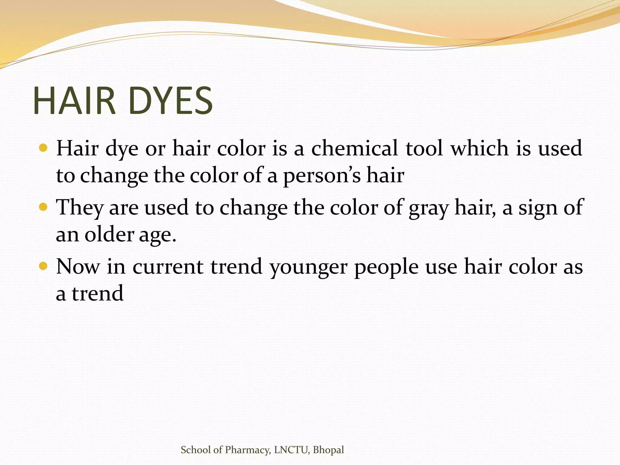 Chemistry and formulation of para phenylene diamine based hair dye | PPTX
