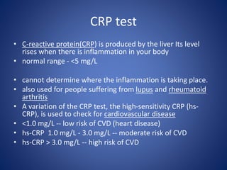 chemistry and immunology tests.pptx | Heart and Cardiovascular Diseases ...