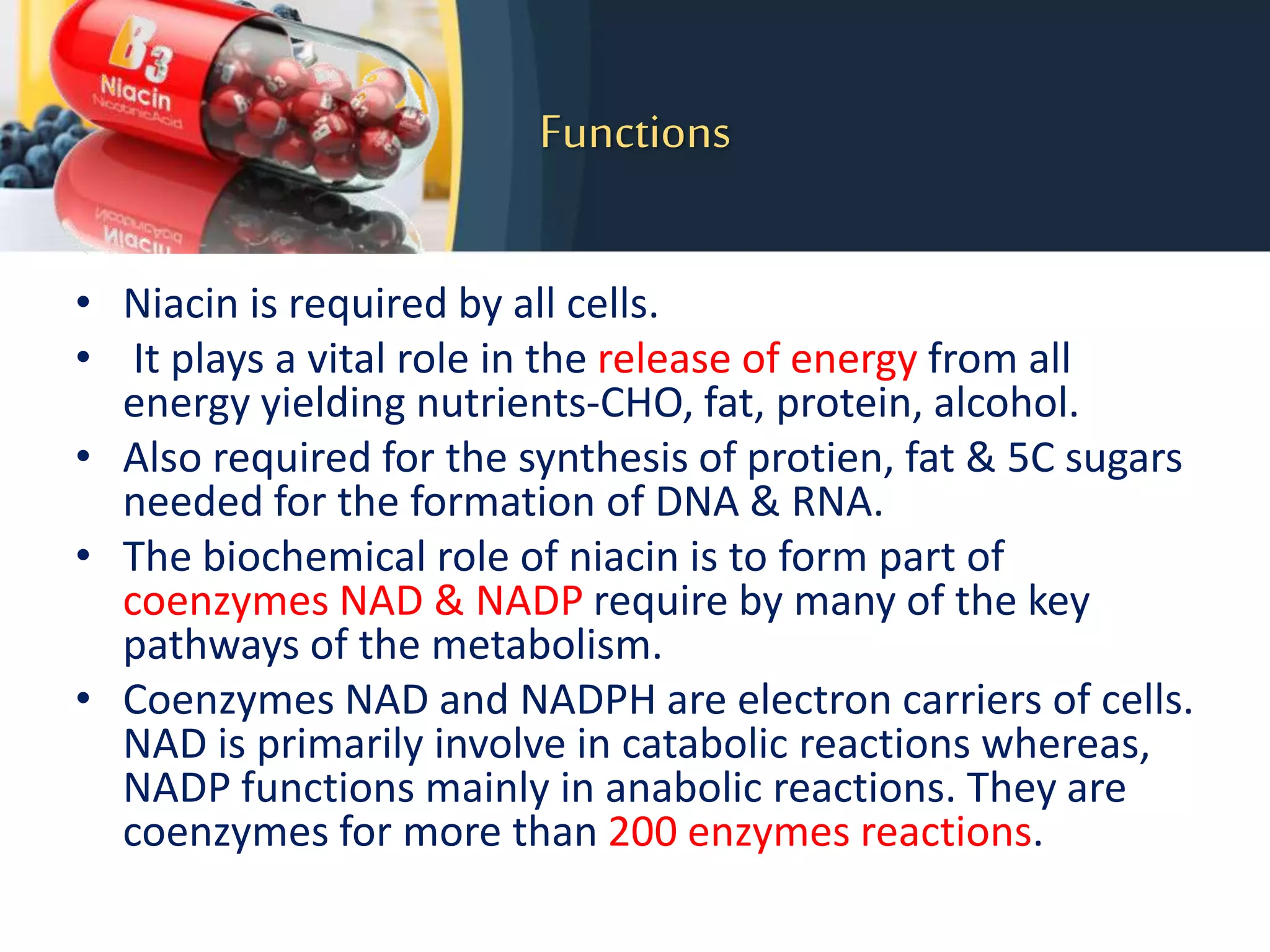 Chemistry and physiological significance of niacin | PPTX