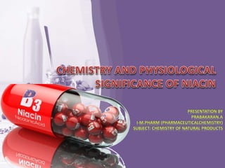 Chemistry and physiological significance of niacin | PPTX