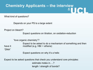 Chemistry applicants - the process | PPT