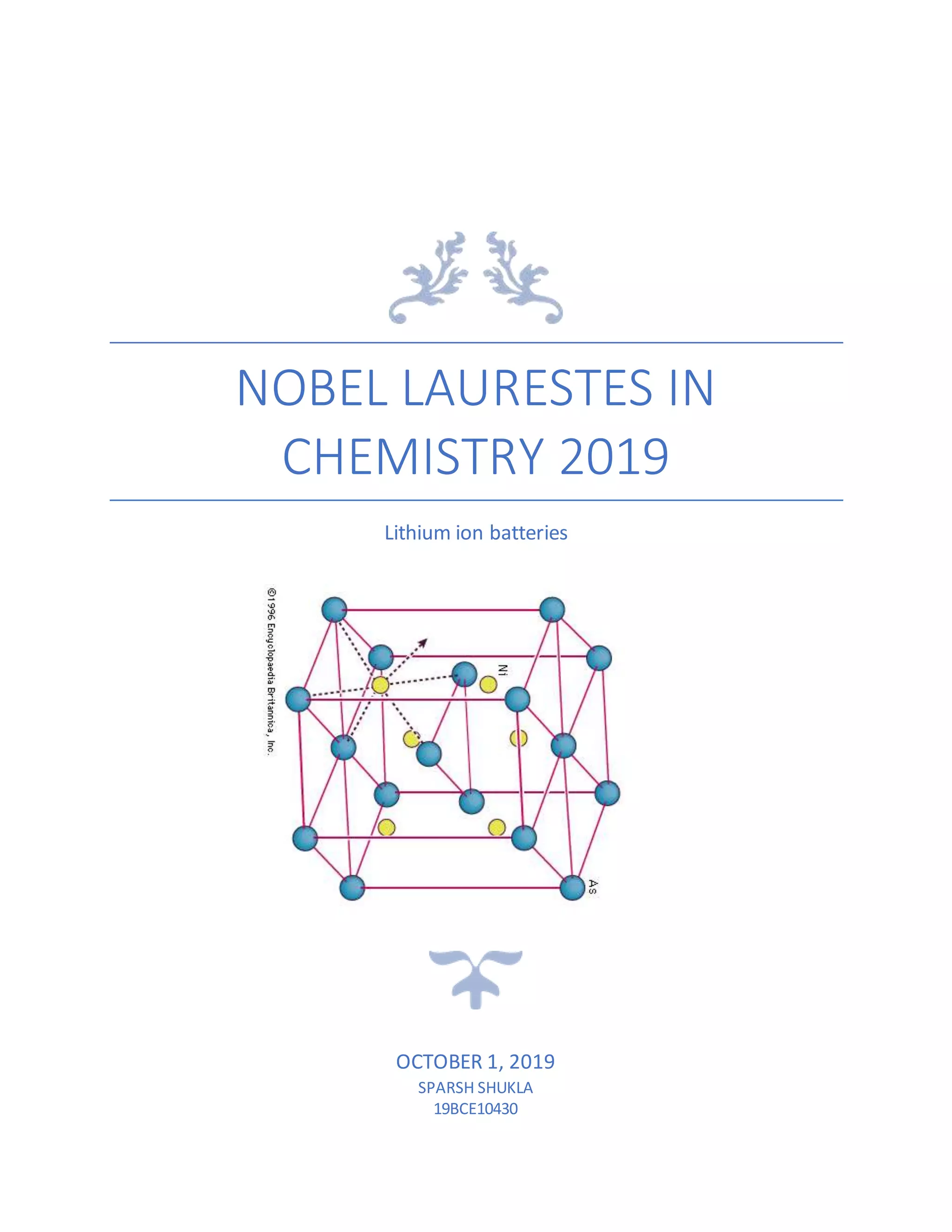 Nobel laureates in chemistry 2019 | DOCX