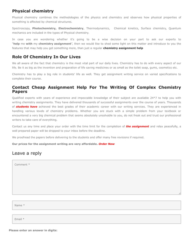 Chemistry assignment help | PDF | Chemistry | Science