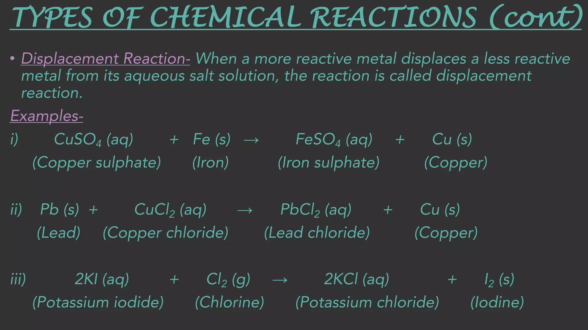 CBSE CLASS 10 CHEMISTRY CHAPTER 1 CHEMICAL REACTIONS AND EQUATIONS PART ...