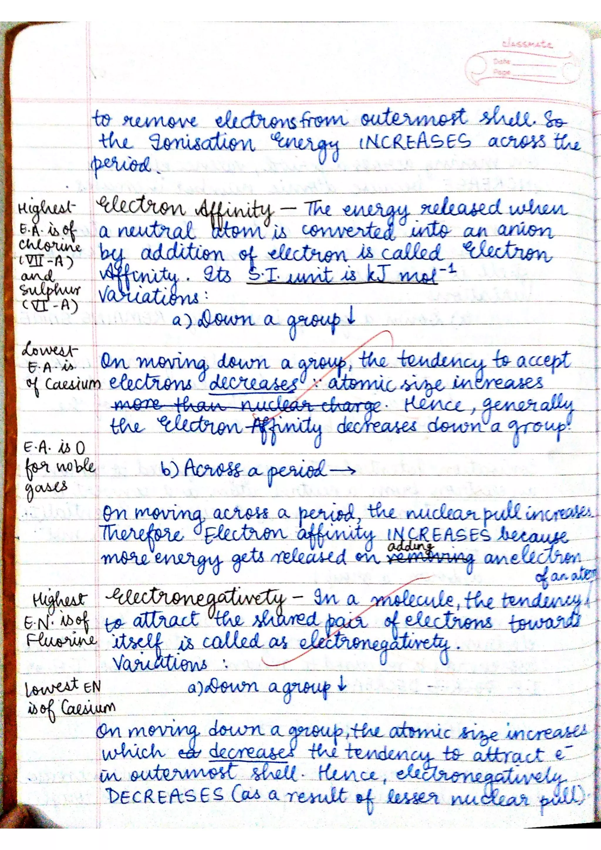 ICSE Chemistry Class X Handwritten Notes | PDF