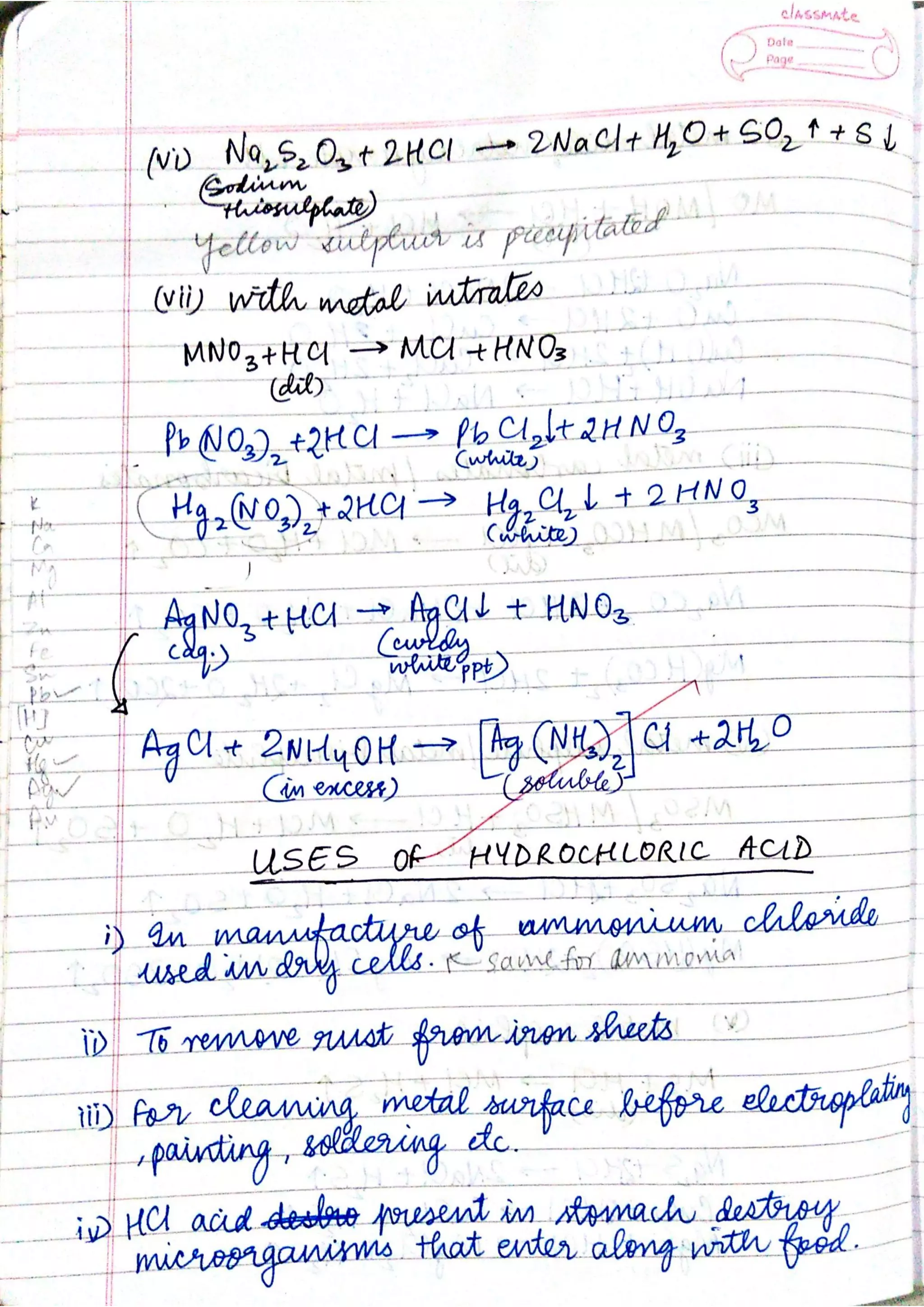 ICSE Chemistry Class X Handwritten Notes | PDF
