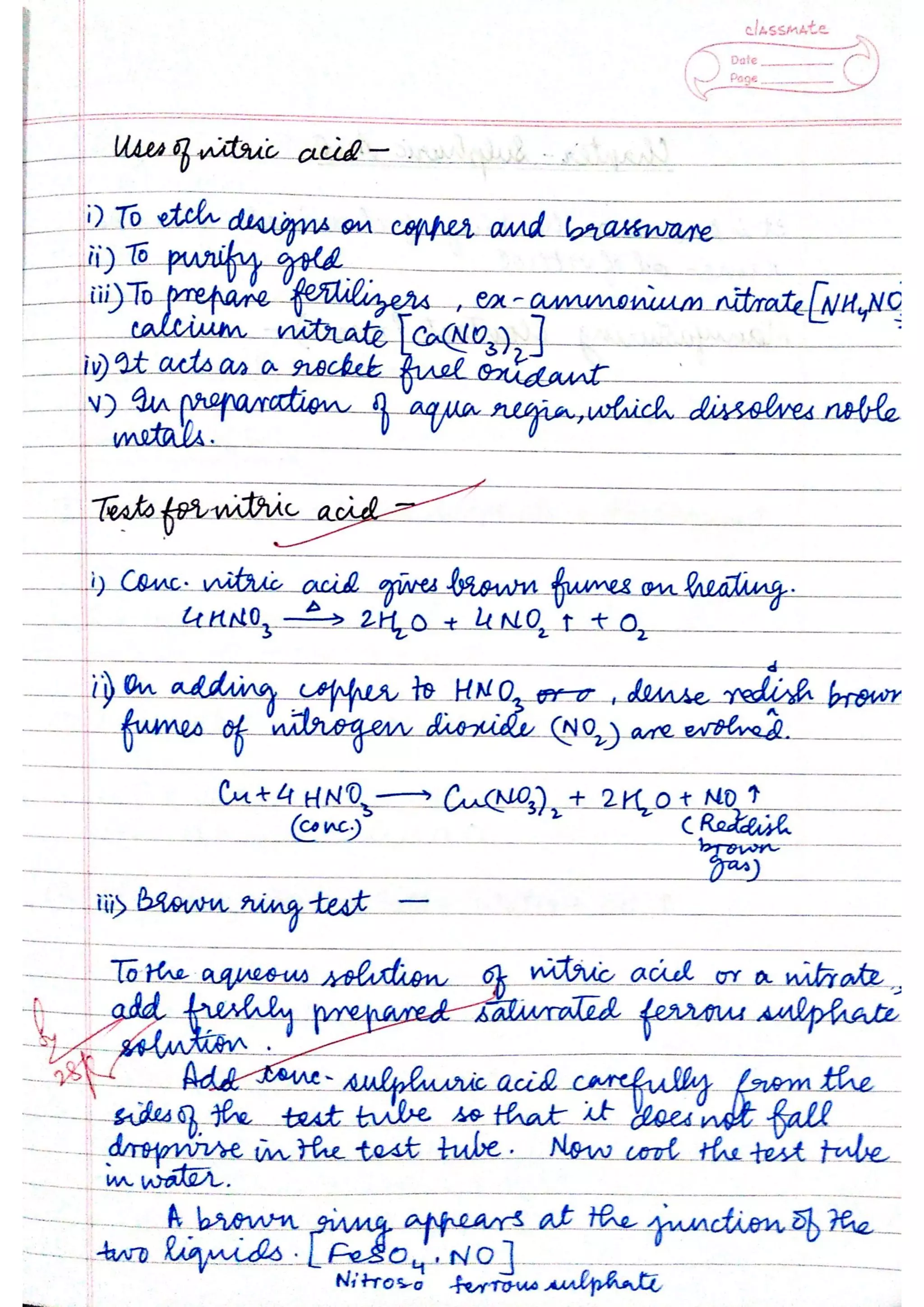 ICSE Chemistry Class X Handwritten Notes | PDF