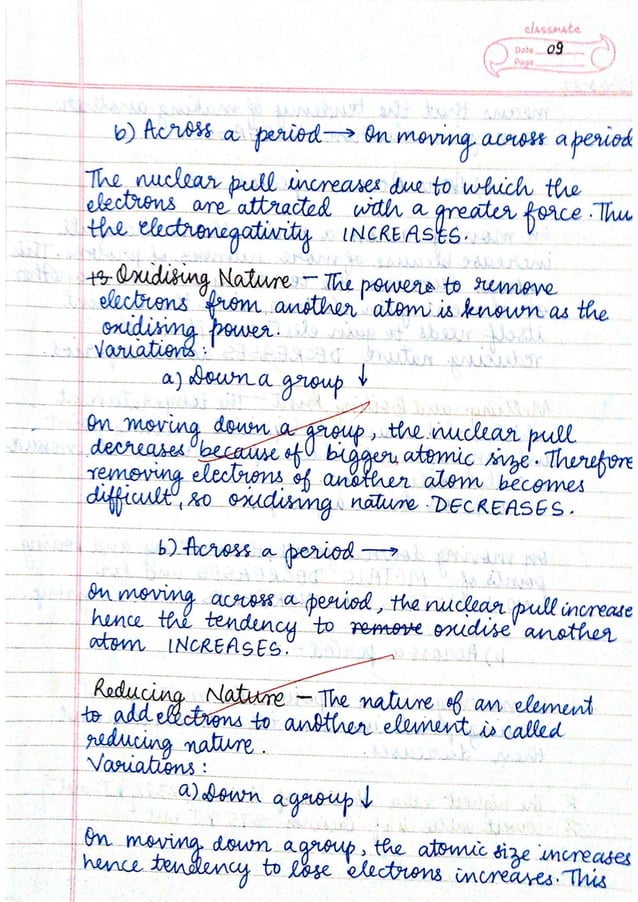 ICSE Chemistry Class X Handwritten Notes | PDF | Chemistry | Science