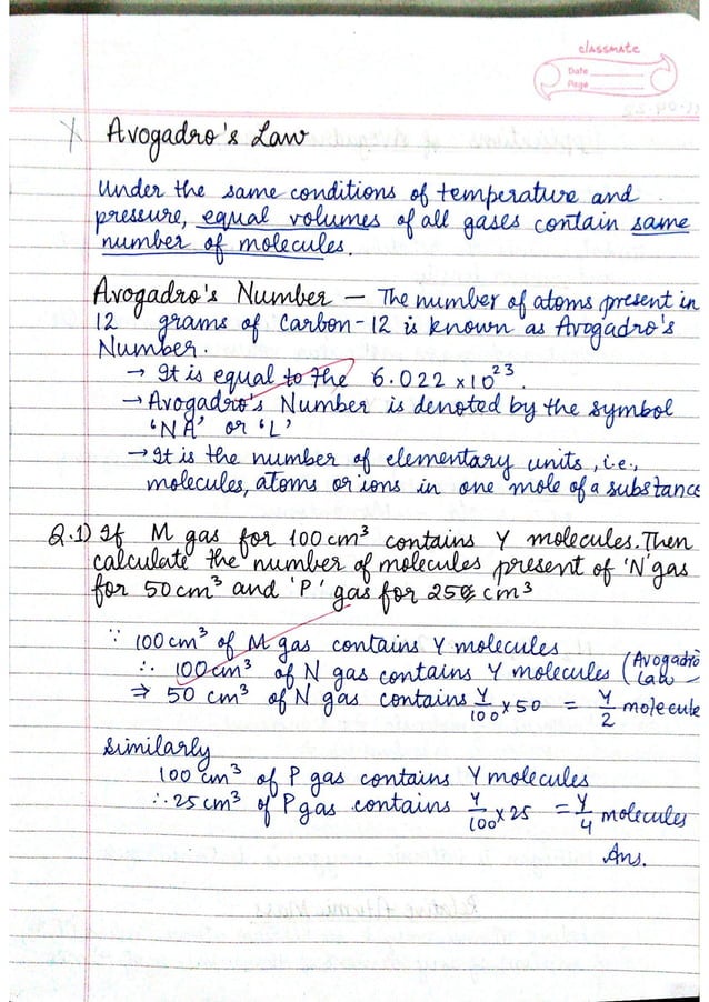 ICSE Chemistry Class X Handwritten Notes | PDF | Chemistry | Science