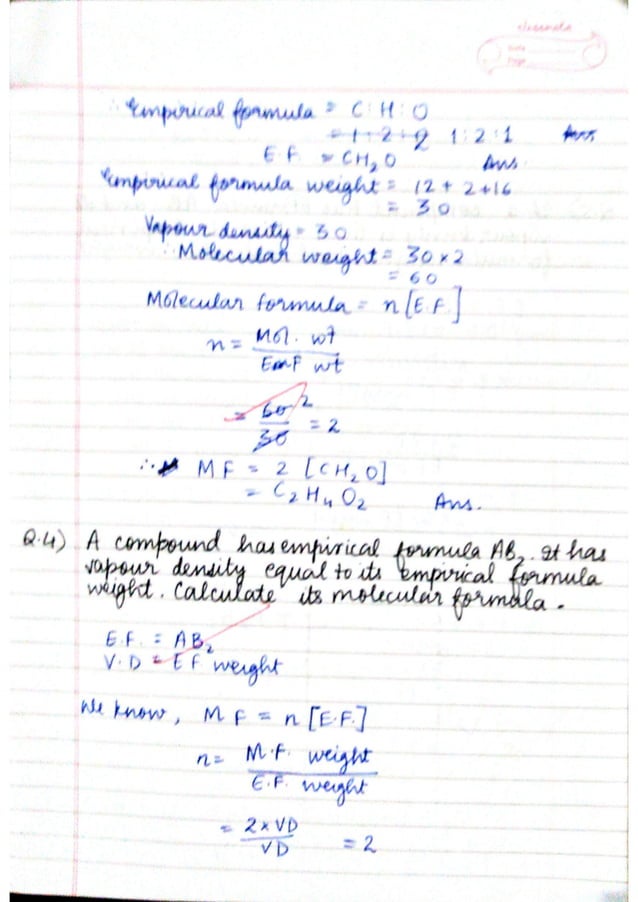 ICSE Chemistry Class X Handwritten Notes | PDF | Chemistry | Science