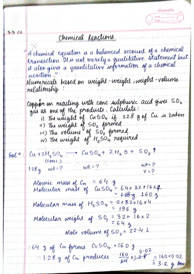 ICSE Chemistry Class X Handwritten Notes | PDF | Chemistry | Science