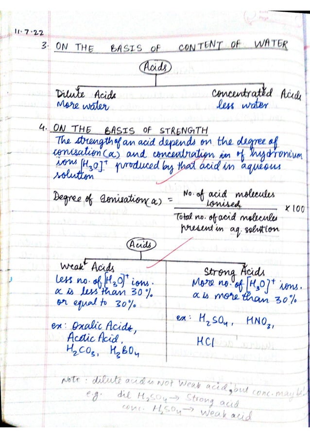ICSE Chemistry Class X Handwritten Notes | PDF | Chemistry | Science