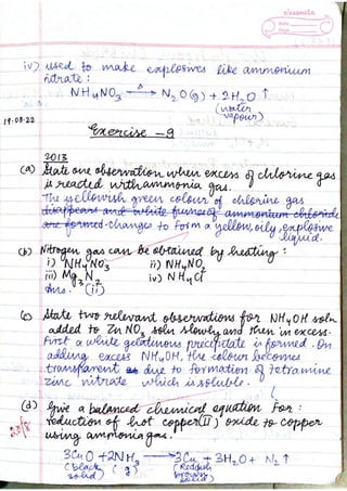ICSE Chemistry Class X Handwritten Notes | PDF