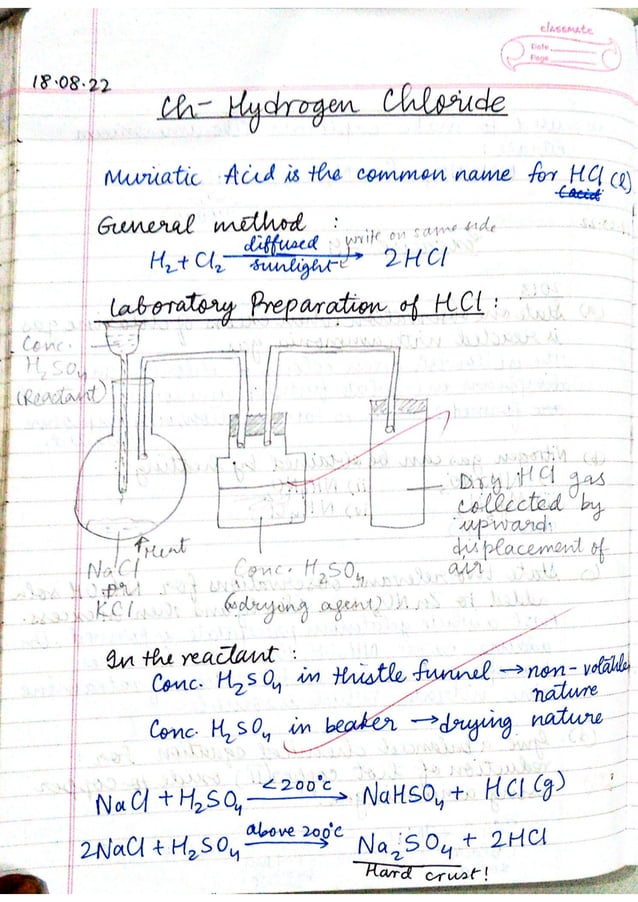ICSE Chemistry Class X Handwritten Notes | PDF