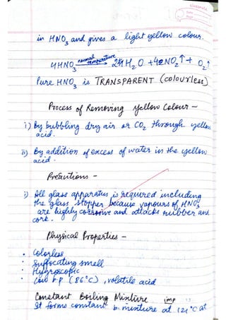 ICSE Chemistry Class X Handwritten Notes | PDF