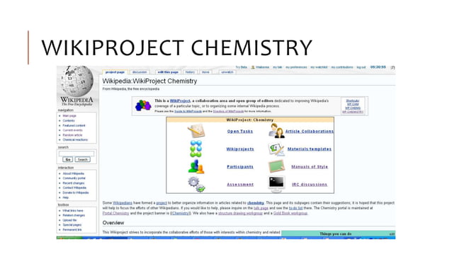 Chemistry collaborations on wikipedia | PPTX