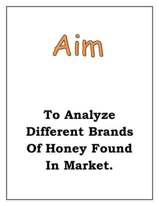 CHemistry project on HOney analysis | DOCX