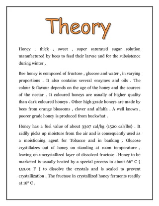 CHemistry project on HOney analysis | DOCX