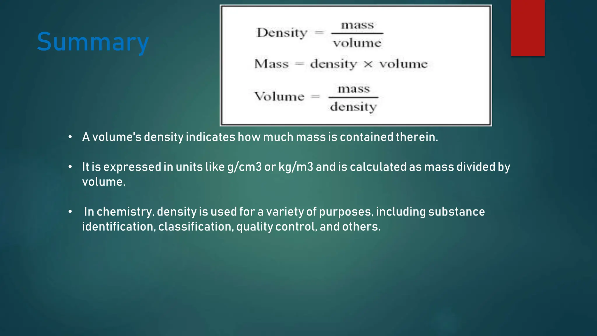 Explanation about the concept Density... | PPT