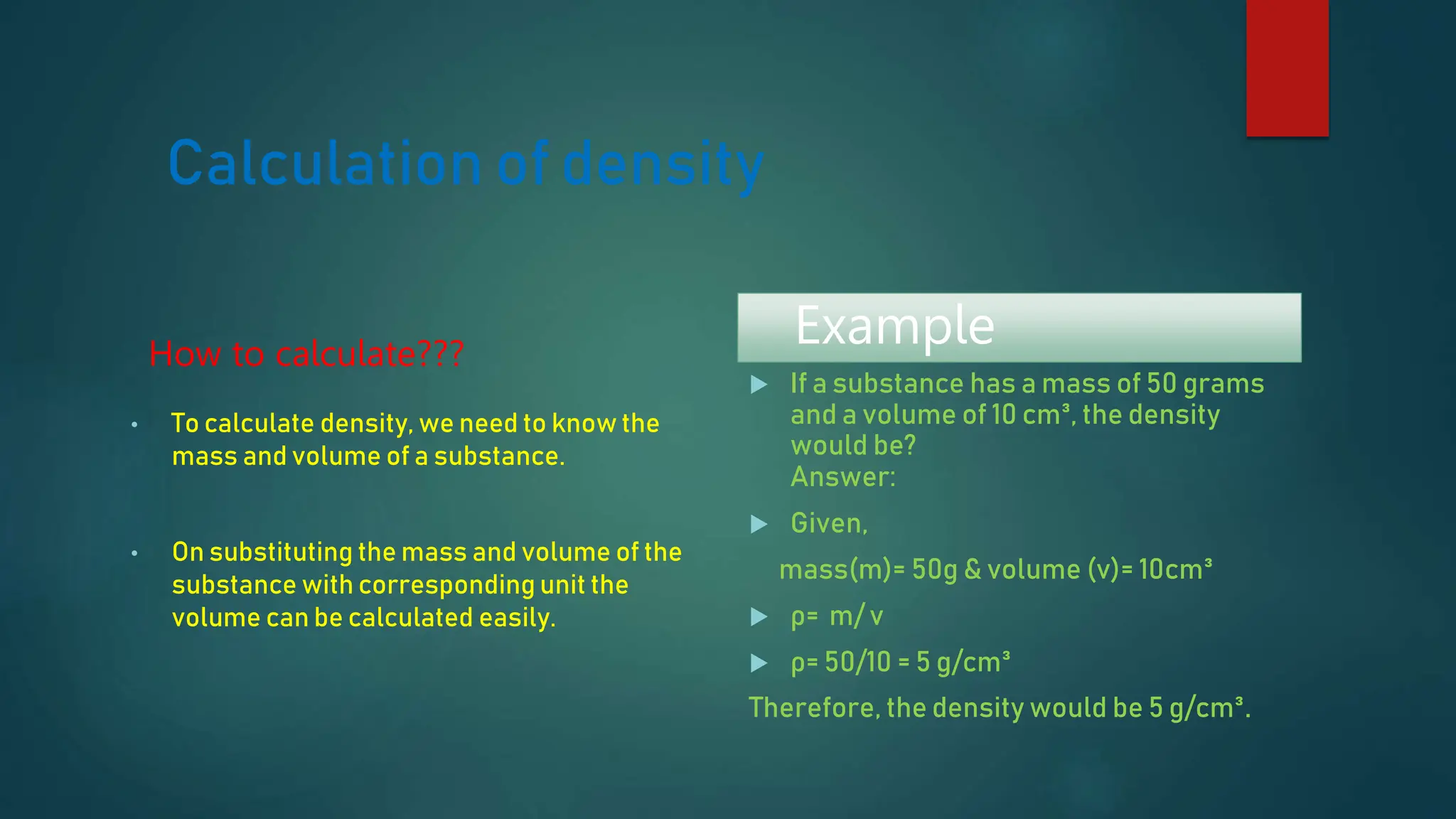 Explanation about the concept Density... | PPT