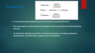 Explanation about the concept Density... | PPTX