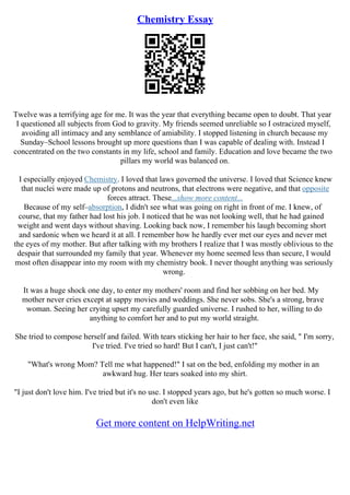 Chemistry Essays | PDF