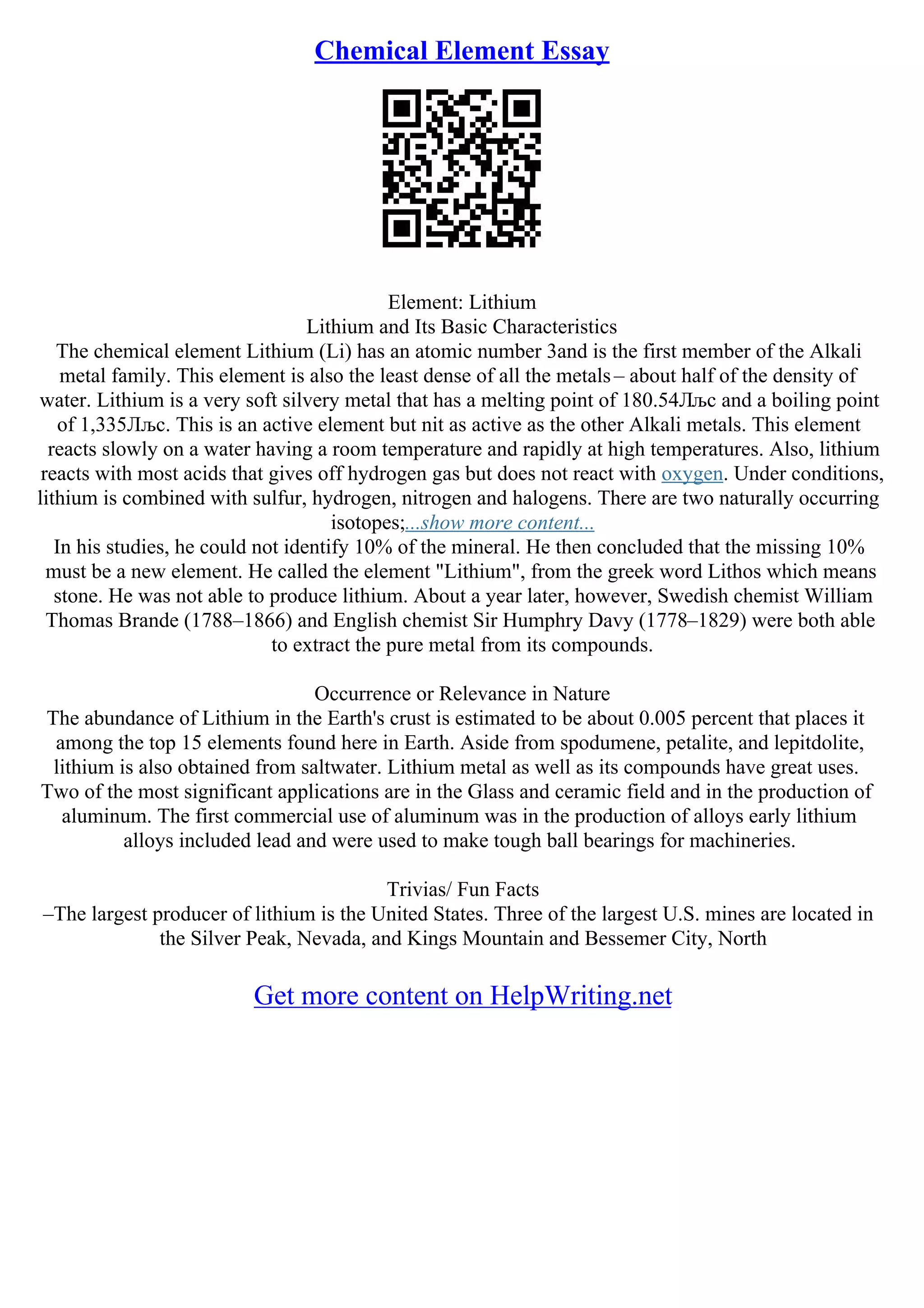 Chemistry Essay Topics | PDF