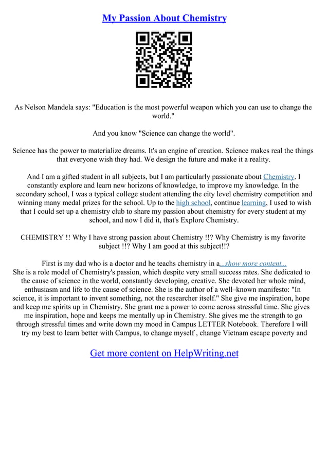 Chemistry Essay Topics | PDF