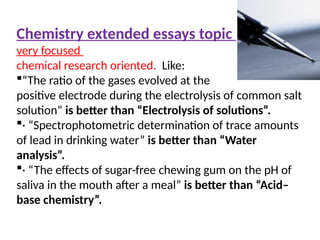 CHEMISTRY – Introduction to Extended essay.ppt