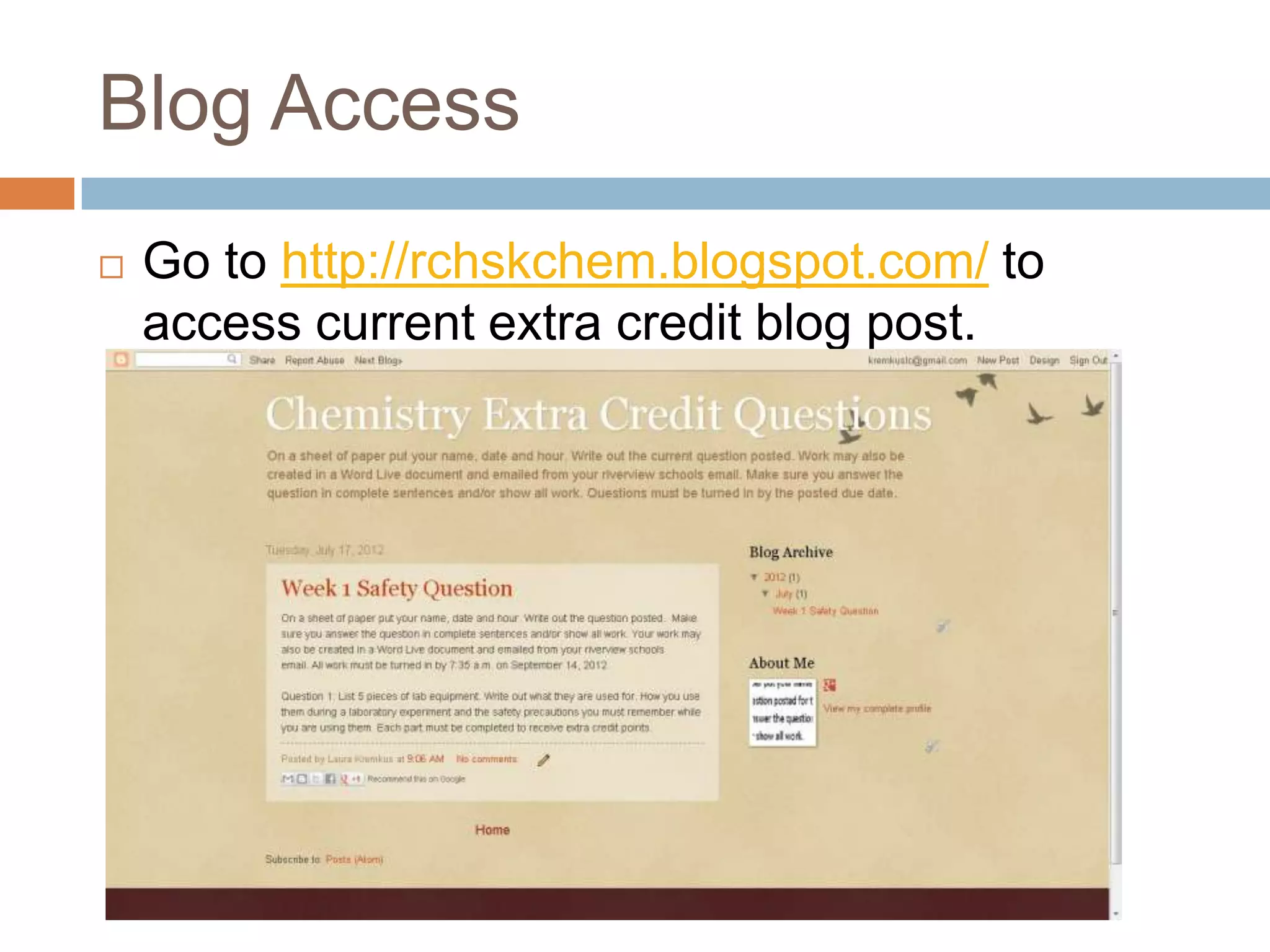 Chemistry extra credit blog | PPTX