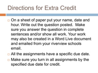 Chemistry extra credit blog | PPTX