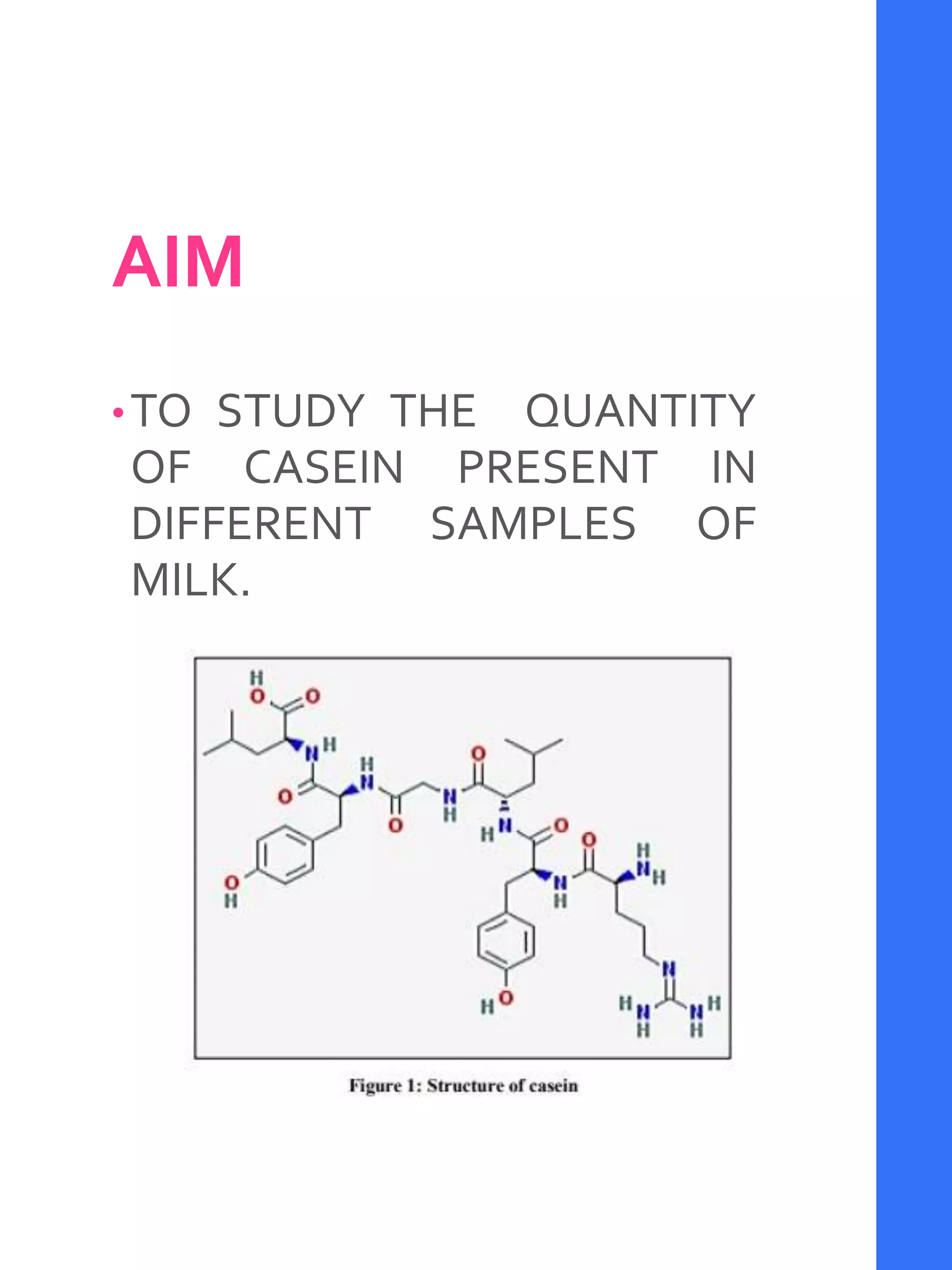 investigatory project casein Chemistry final | PPTX