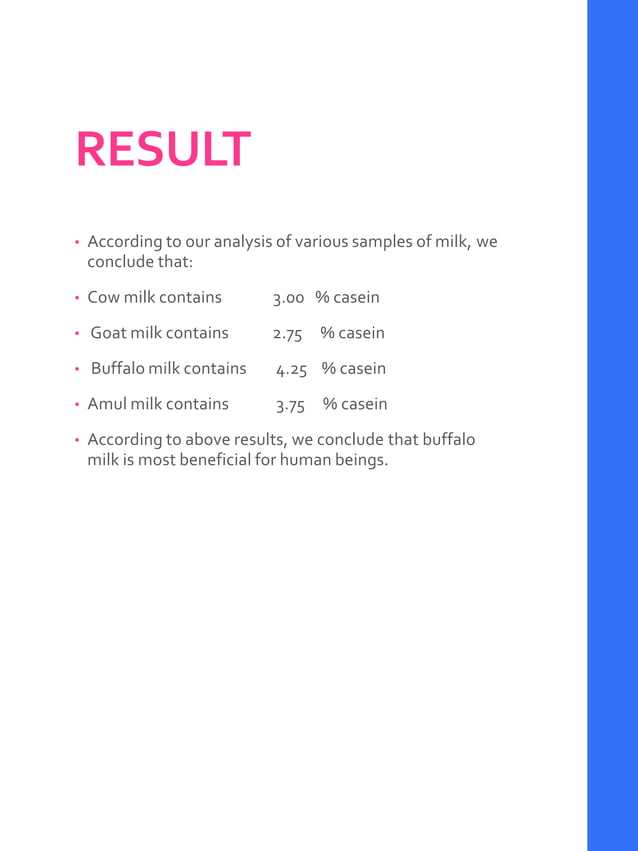 investigatory project casein Chemistry final | PPTX | Chemistry | Science