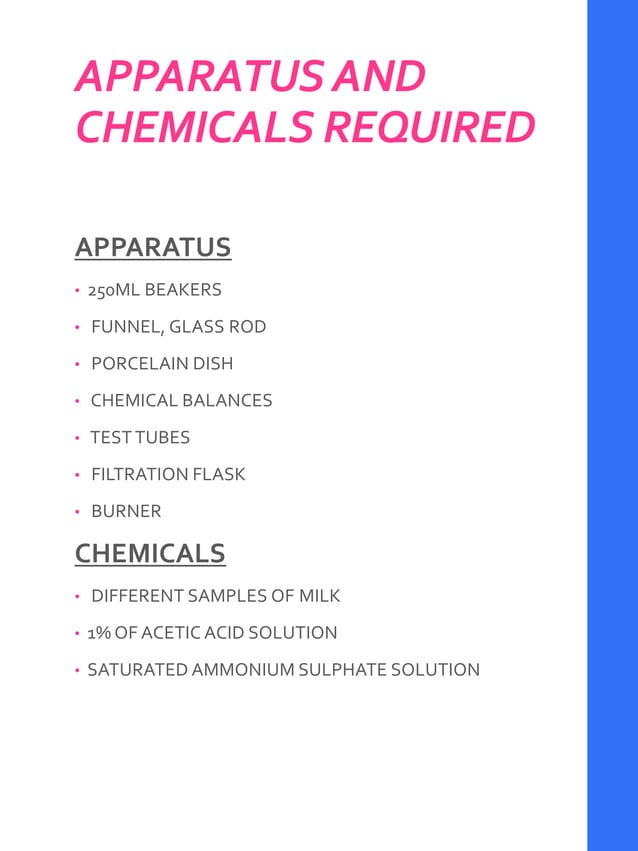 investigatory project casein Chemistry final | PPTX | Chemistry | Science