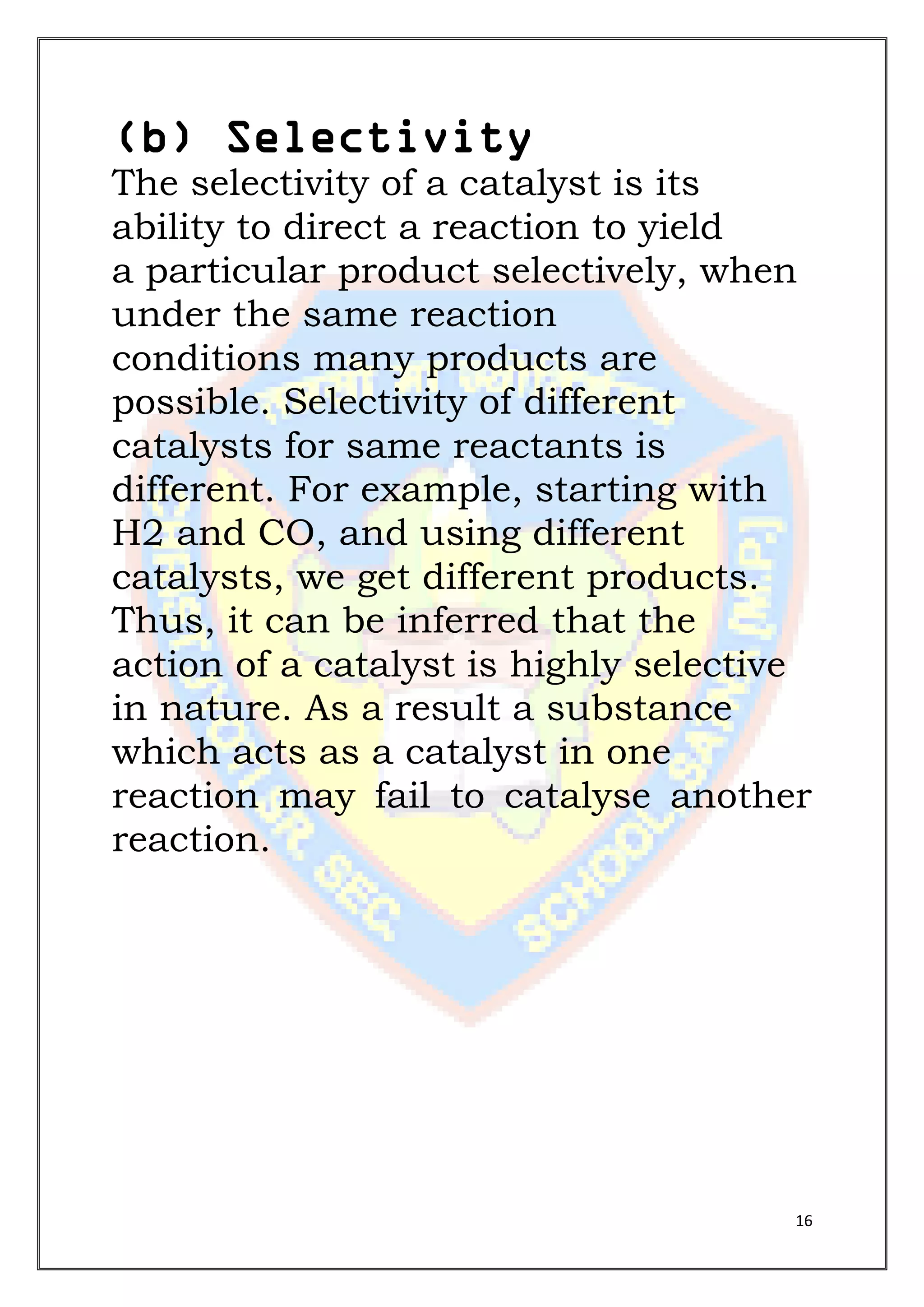 Catalysis Chemistry Project | PDF