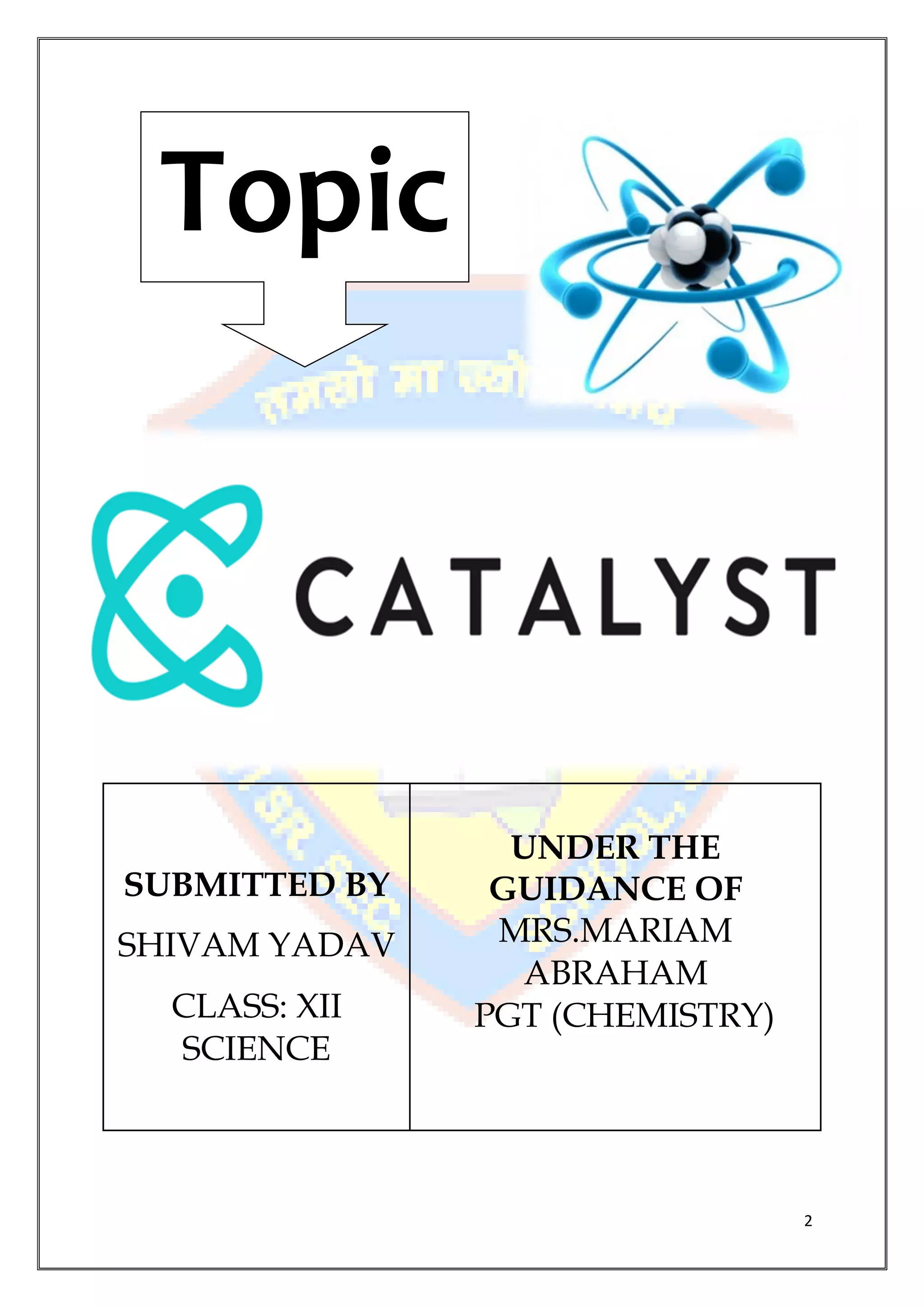 Catalysis Chemistry Project | PDF