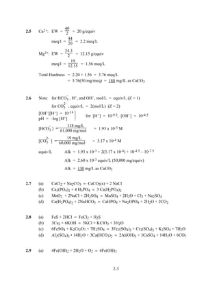 Solutions for Problems – Chemistry for Environmental Engineering and ...